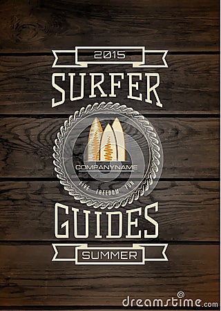 Surf Badges Logos And Labels For Any Use Vector Illustration ...