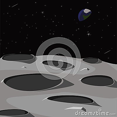 Surface Of The Moon Vector Illustration | CartoonDealer.com #20170494