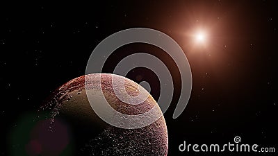 Animation Time Lapse Background with the Planet Pluto Orbiting Around ...