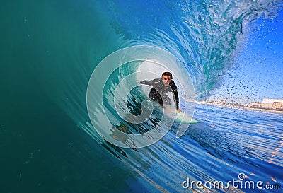 Surfer In The Barrel Royalty Free Stock Photography - Image: 9372647