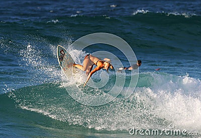 Surfer Bethany Hamilton Surfing In Hawaii Editorial Stock Image - Image ...