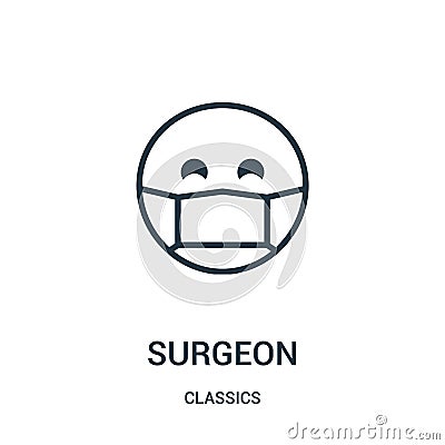 Surgeon Icon Vector From Classics Collection. Thin Line Surgeon Outline ...