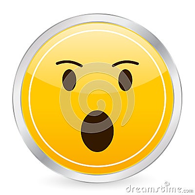 Surprised Face Yellow Circle I Vector Illustration | CartoonDealer.com ...