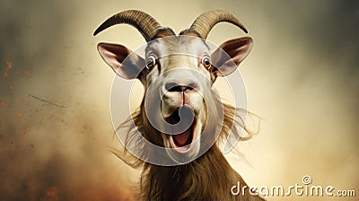 Surprised Goat With Crazy And Scary Facial Expressions Royalty-Free ...