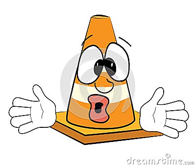 Surprised Road Cone Cartoon Stock Illustration | CartoonDealer.com ...