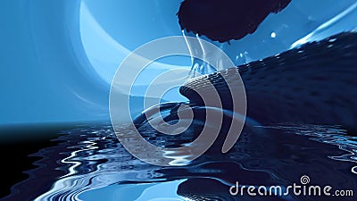 Surreal Distorted Alien Scene Reflected in Water Stock Video - Video of ...