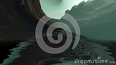 Surreal Distorted Alien Scene Reflected in Water Stock Footage - Video ...