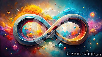 Surreal Infinity Symbol A Generative AI Watercolor Splash Exploding ...