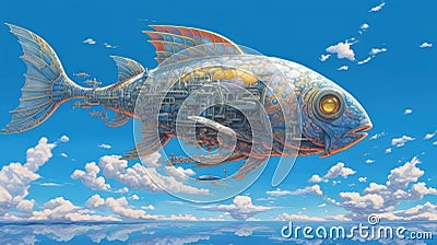 In The Surrealist Composition "Flying Fish", A Scene In Which A Huge ...