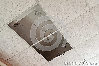 Suspended Ceiling With Water Leaks On Floor Slabs Royalty-Free Stock ...