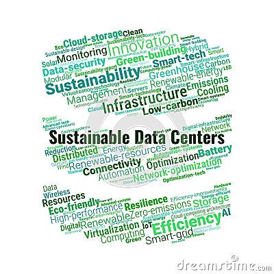 Sustainable Data Centers Word Cloud Stock Photo | CartoonDealer.com ...