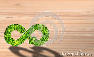 Sustainable Eternity: Leafy Infinity Symbol Representing Endless Green ...