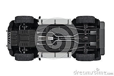 Suv Car 4wd Suspension, Bottom View Stock Image | CartoonDealer.com ...