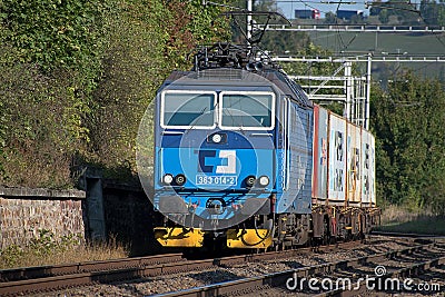 Svitavy, Czech Republic - 20.4.2019: Freight Train With Container ...