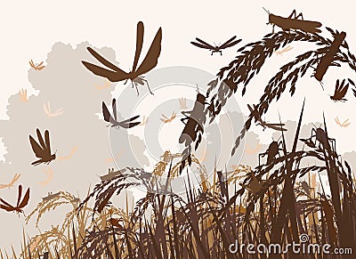 Swarming Locusts Cartoon Vector | CartoonDealer.com #88431299