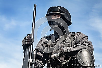 SWAT Police Sniper Stock Photo - Image: 61063756