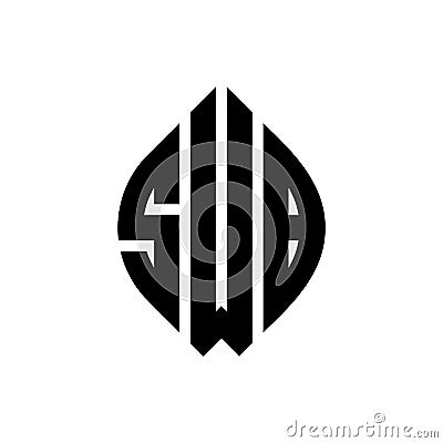 SWB Circle Letter Logo Design With Circle And Ellipse Shape. SWB ...