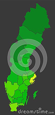 Sweden Population Heat Map As Color Density Illustration Royalty-Free ...