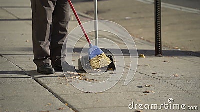 Sweeping the sidewalk stock footage. Video of scene, sanitation - 64546004