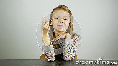 A Sweet Little Girl Gestures with Hand - Come Here Stock Video - Video ...