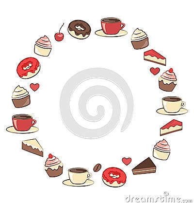 Sweets Frame On White Vector Illustration | CartoonDealer.com #56694246