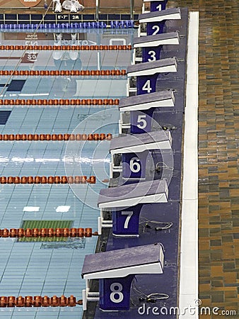 Swim Starting Blocks Stock Image - Image: 5654451