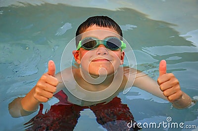 Swimming Thumbs Up Royalty-Free Stock Image | CartoonDealer.com #96226