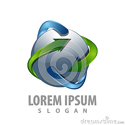 Swirl Arrow Sphere Logo Concept Design. Symbol Graphic Template Element ...