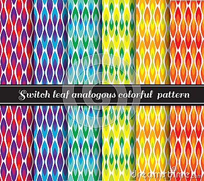 Switch Leaf Analogous Colorful 6 Pattern Style Cartoon Vector ...