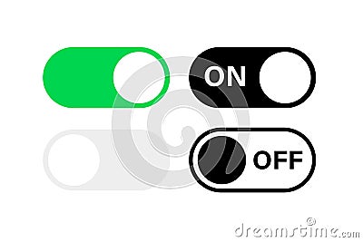 Switch Toggle Buttons ON OFF. Vector Isolated Web Elements. Mobile App ...