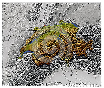 Switzerland, Relief Map Royalty Free Stock Image - Image: 3002996