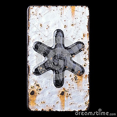 Symbol Asterisk Made Of Forged Metal On The Background Fragment Of A ...