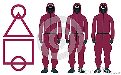 Symbol Design Of Squid Game. Circle, Triangle & Square Shape Isolated ...