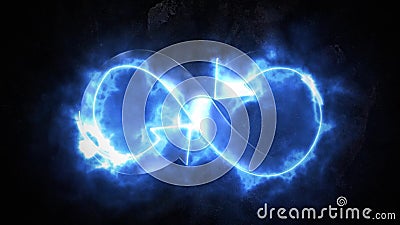 The Symbol of Infinity Glows Blue on Fire 35. Stock Footage - Video of ...