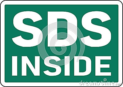 Symbol SDS Inside Sign On White Background Cartoon Vector ...