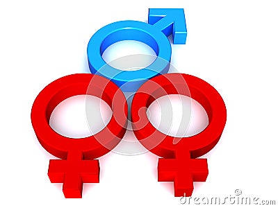 Symbolical Love Triangle Royalty Free Stock Image - Image: 13264046