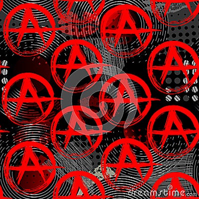 Symbols Of Anarchy Punk Pattern Stock Vector - Image: 45701297