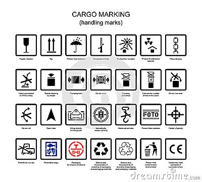 Package Marking Vector Set 50 Pcs Official ISO 7000 Package Handling ...