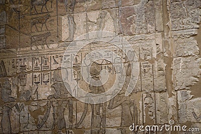 Symbols Signs Figures Of The Pharaohs In Egypt, The Wall In Luxor ...