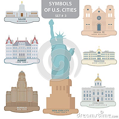 Symbols Of US Cities Vector Illustration | CartoonDealer.com #29997378