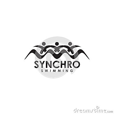 Synchro Swimming Logo Design Template Vector Illustration ...