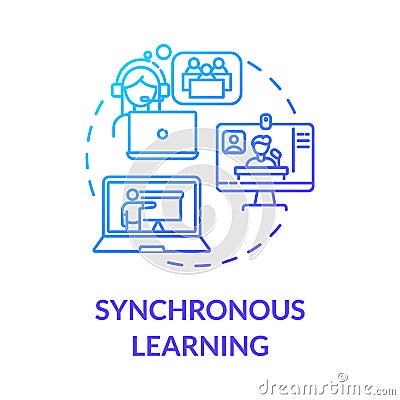 Synchronous Learning Concept Icon Vector Illustration | CartoonDealer ...
