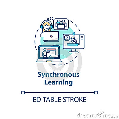 Synchronous Learning Concept Icon Vector Illustration | CartoonDealer ...