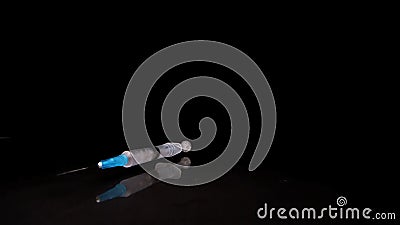 Syringe Falling and Rolling Towards Camera Stock Video - Video of ...