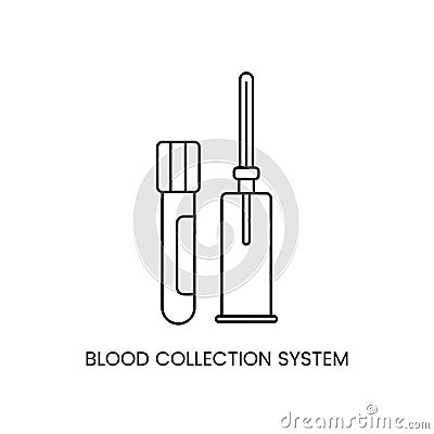 System For Blood Sampling For Analysis, Line Icon In The Vector Of ...