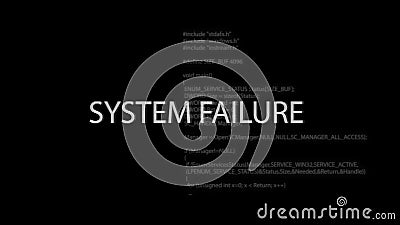 System Failure, Critical Error Message on Screen, Computer Malfunction, Hacking Attack. Computer ...