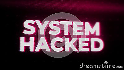 System Hacked Warning Alert Error Message Flashing on Screen, Computer System Crash. Stock Video ...