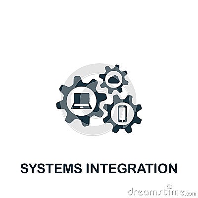 Systems Integration Icon. Monochrome Simple Industry 4.0 Icon For ...