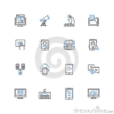 Systems Line Icons Collection. Integration, Efficiency, Functionality, Optimization, Automation ...