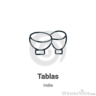 Tablas Outline Vector Icon. Thin Line Black Tablas Icon, Flat Vector ...